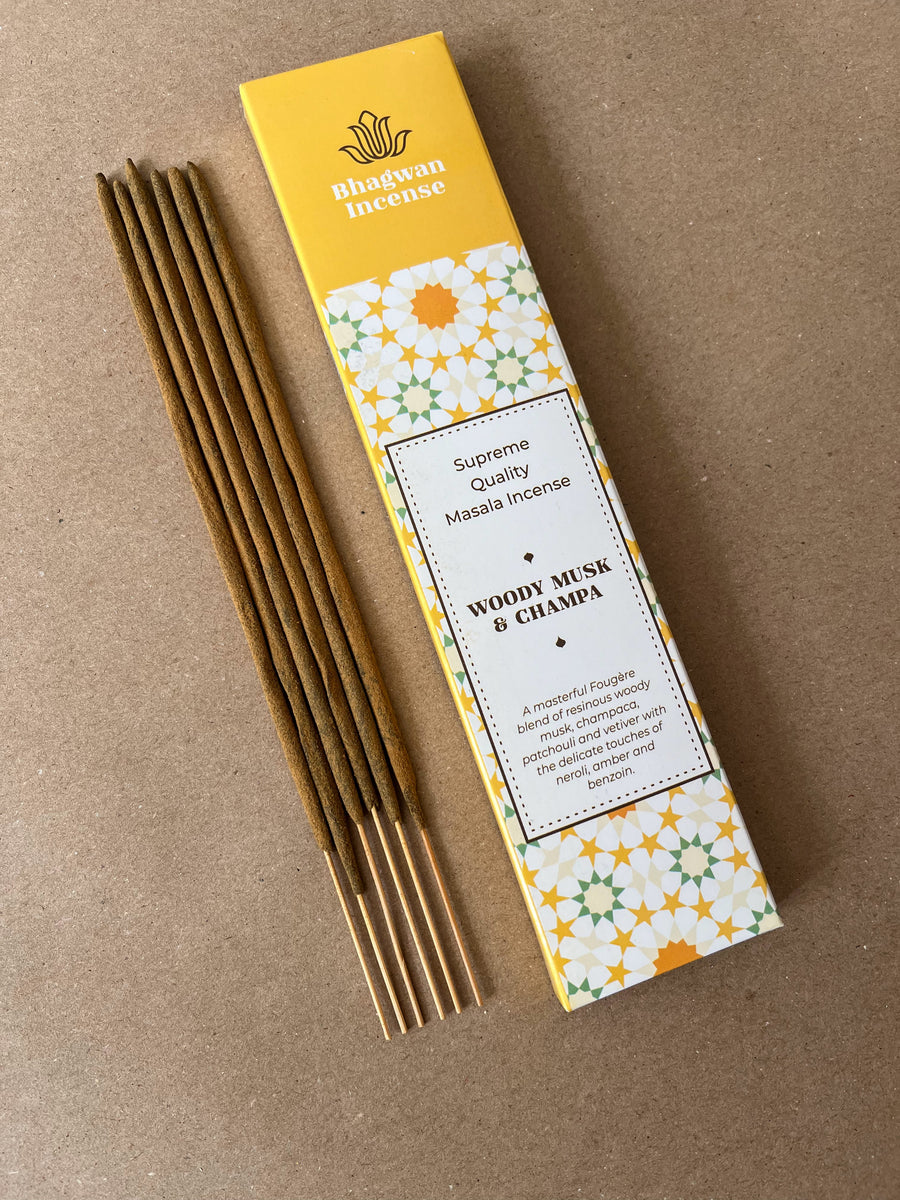 Woody Musk & Champa | Incense Sticks by Bhagwan – Lotus Zen Incense
